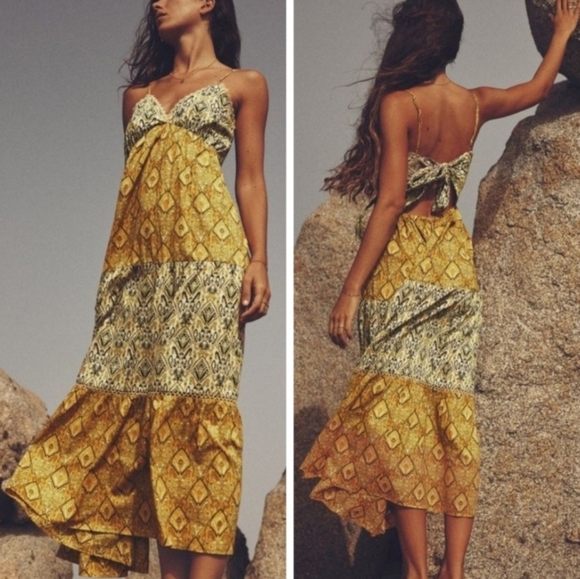Zara | Dresses | Zara Geometric Pattern Boho Tiered Sz S 0 Cotton ...